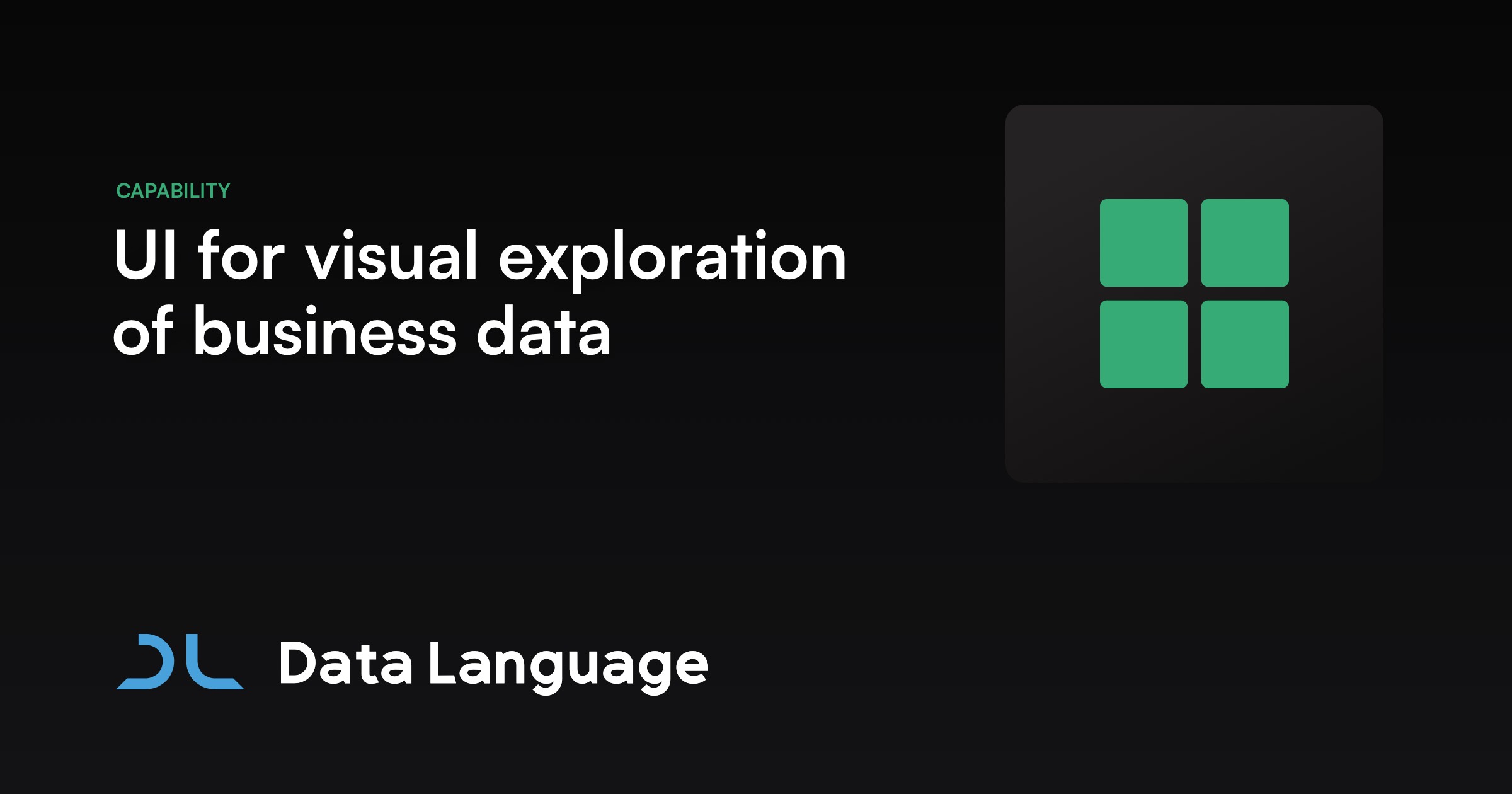 UI for visual exploration of business data